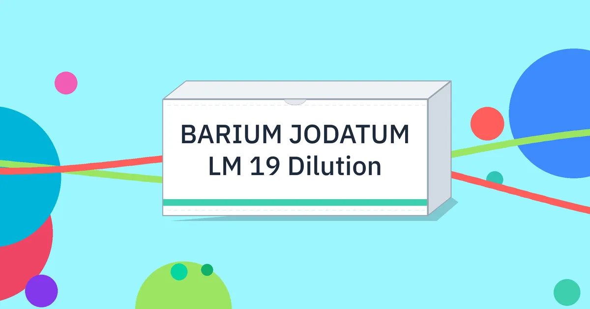 Symbolbild: Packung mit der Aufschrift BARIUM JODATUM LM 19 Dilution (PZN 12789932) – Verfügbarkeit und Bezug in Apotheken in Frankfurt am Main