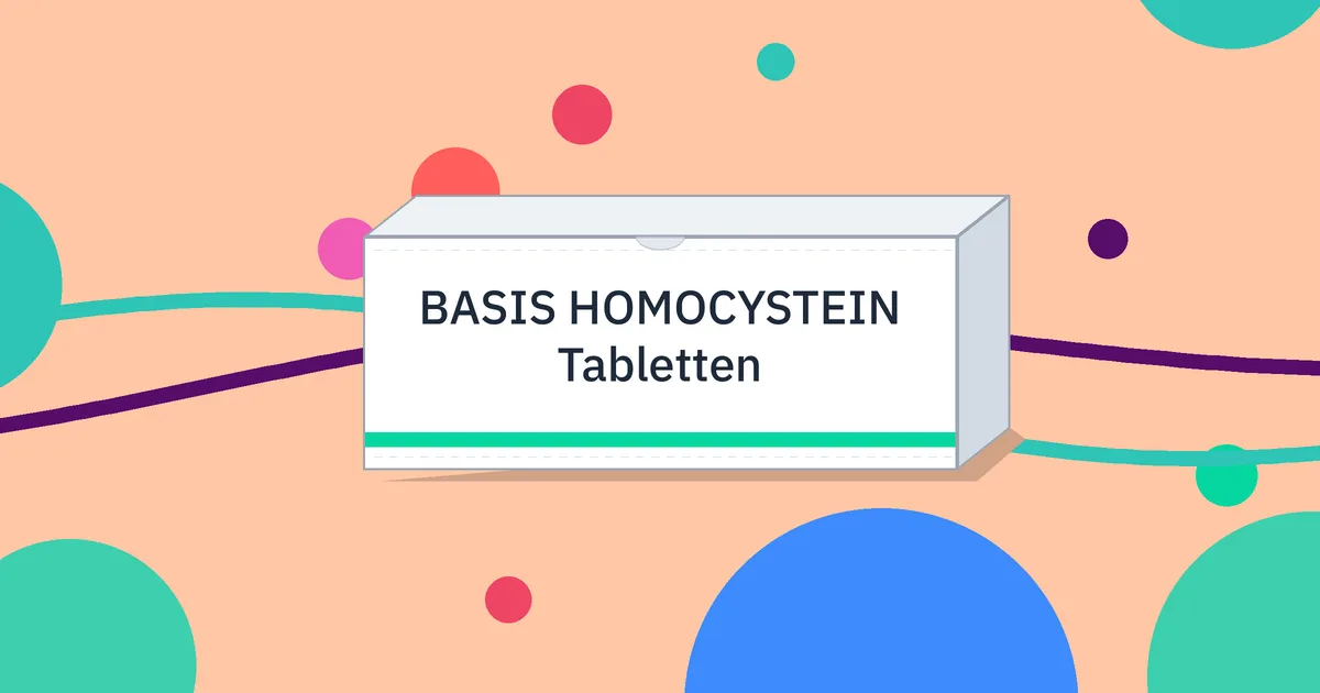 Symbolbild: Packung mit der Aufschrift BASIS HOMOCYSTEIN Tabletten (PZN 11554718) – Verfügbarkeit und Bezug in Apotheken in Frankfurt am Main