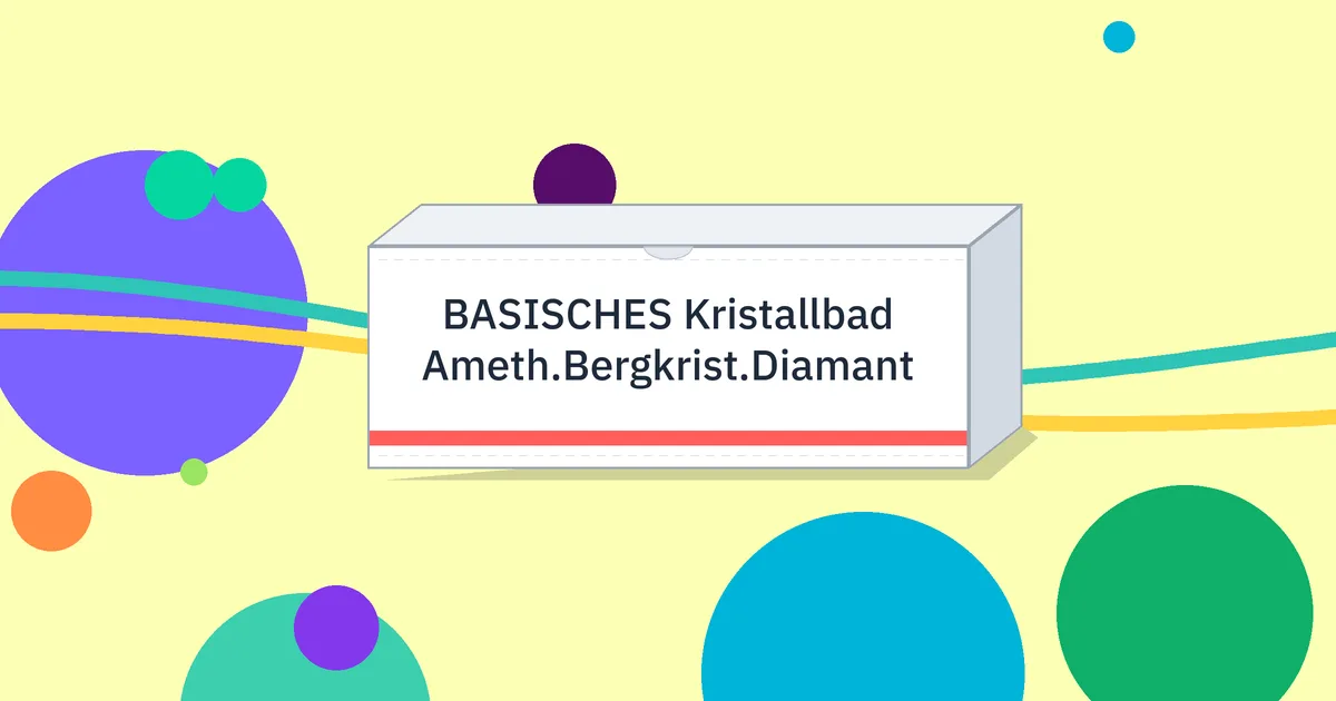 Symbolbild: Packung mit der Aufschrift BASISCHES Kristallbad Ameth.Bergkrist.Diamant (PZN 18297012) – Verfügbarkeit und Bezug in Apotheken in Frankfurt am Main