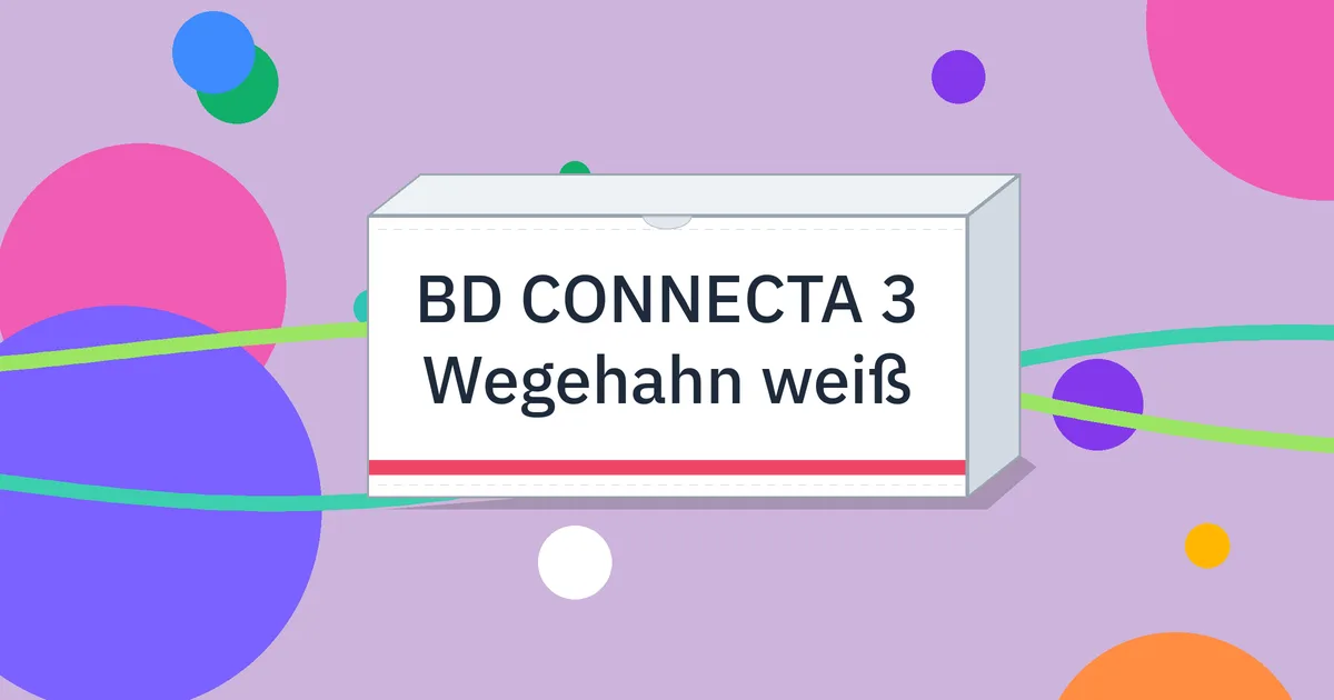 Symbolbild: Packung mit der Aufschrift BD CONNECTA 3 Wegehahn weiß (PZN 08625716) – Verfügbarkeit und Bezug in Apotheken in Frankfurt am Main