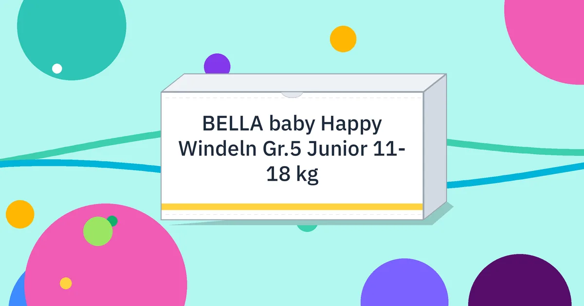 Symbolbild: Packung mit der Aufschrift BELLA baby Happy Windeln Gr.5 Junior 11-18 kg (PZN 18815903) – Verfügbarkeit und Bezug in Apotheken in Frankfurt am Main