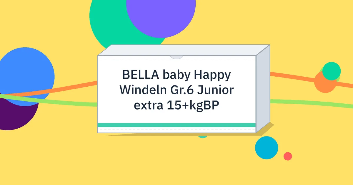 Symbolbild: Packung mit der Aufschrift BELLA baby Happy Windeln Gr.6 Junior extra 15+kgBP (PZN 19876143) – Verfügbarkeit und Bezug in Apotheken in Frankfurt am Main