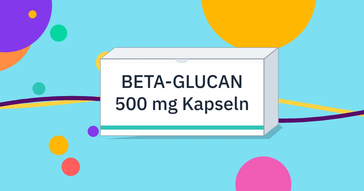 Symbolbild: Packung mit der Aufschrift BETA-GLUCAN 500 mg Kapseln (PZN 12546307) – Verfügbarkeit und Bezug in Apotheken in Frankfurt am Main