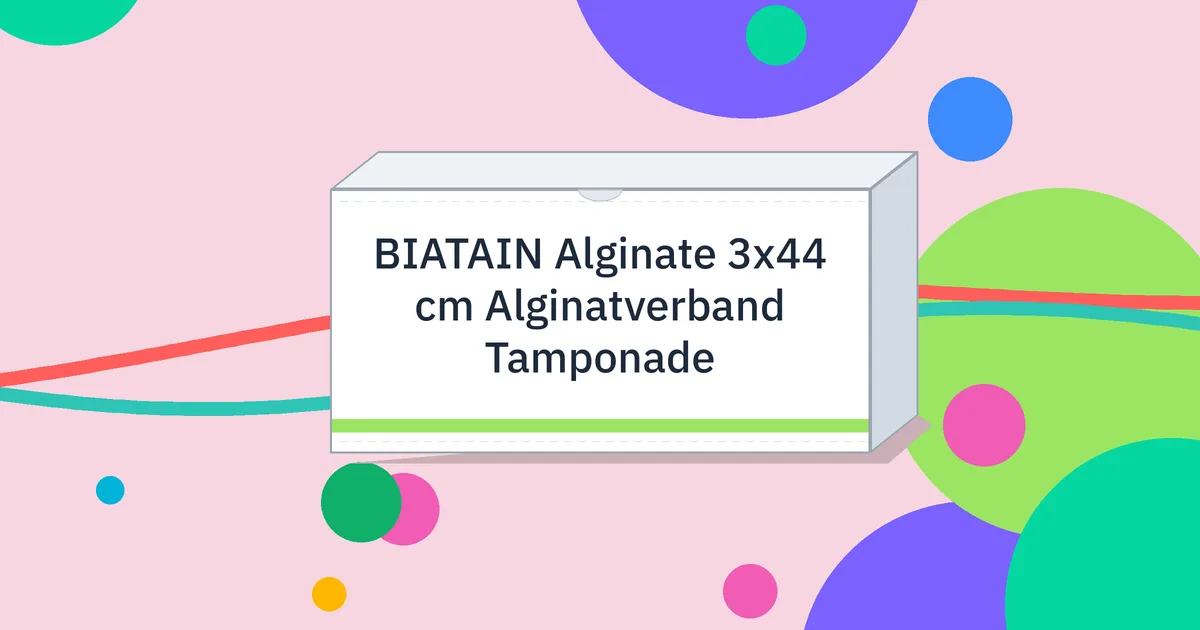 Symbolbild: Packung mit der Aufschrift BIATAIN Alginate 3x44 cm Alginatverband Tamponade (PZN 11117202) – Verfügbarkeit und Bezug in Apotheken in Frankfurt am Main