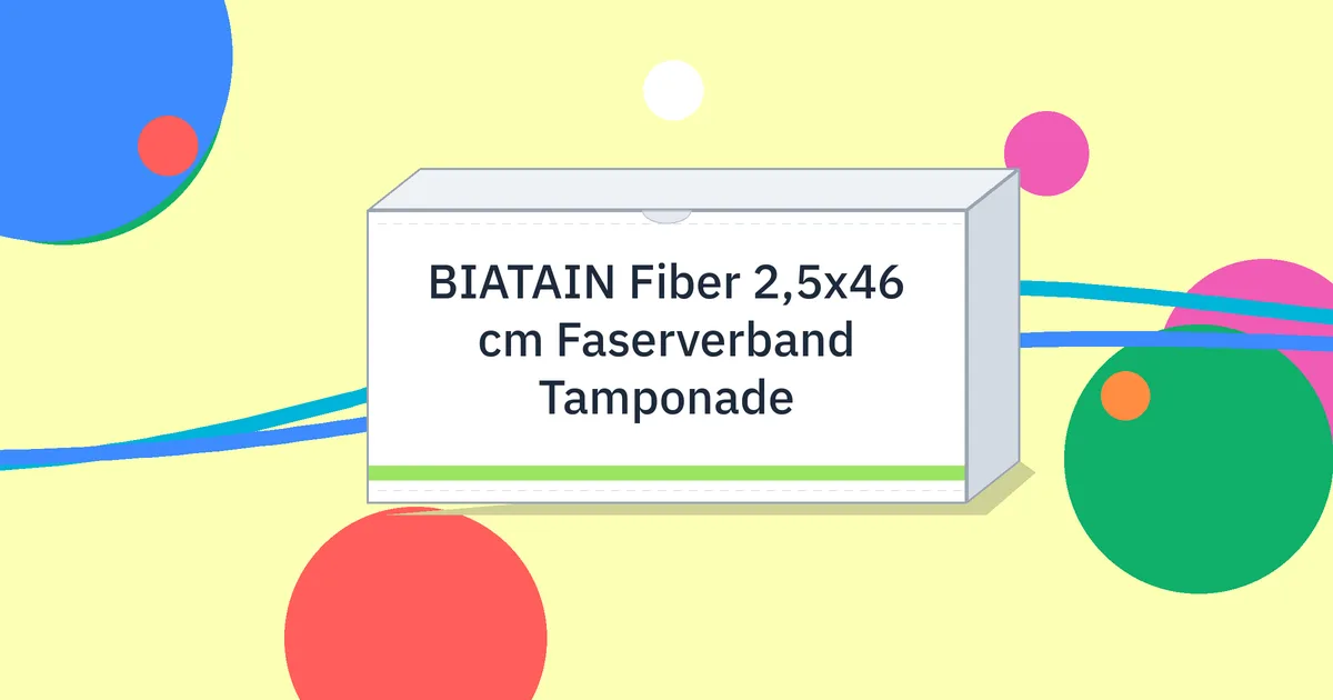 Symbolbild: Packung mit der Aufschrift BIATAIN Fiber 2,5x46 cm Faserverband Tamponade (PZN 15628632) – Verfügbarkeit und Bezug in Apotheken in Frankfurt am Main