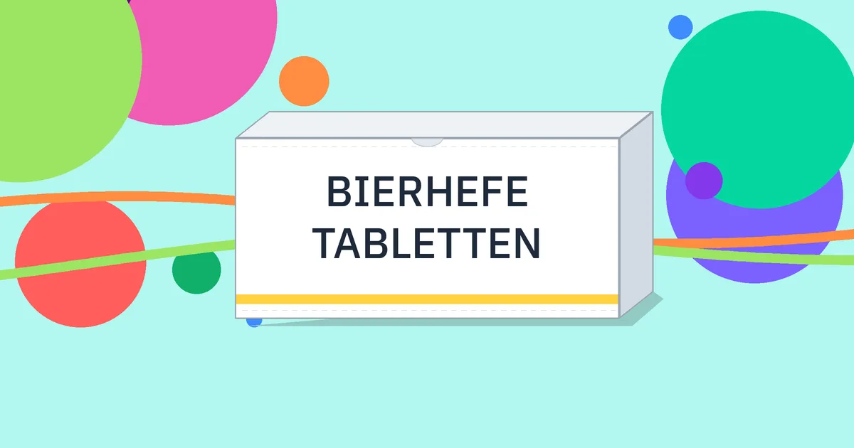 Symbolbild: Packung mit der Aufschrift BIERHEFE TABLETTEN (PZN 03562247) – Verfügbarkeit und Bezug in Apotheken in Frankfurt am Main
