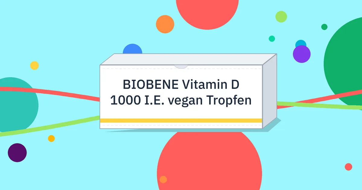 Symbolbild: Packung mit der Aufschrift BIOBENE Vitamin D 1000 I.E. vegan Tropfen (PZN 20633351) – Verfügbarkeit und Bezug in Apotheken in Frankfurt am Main
