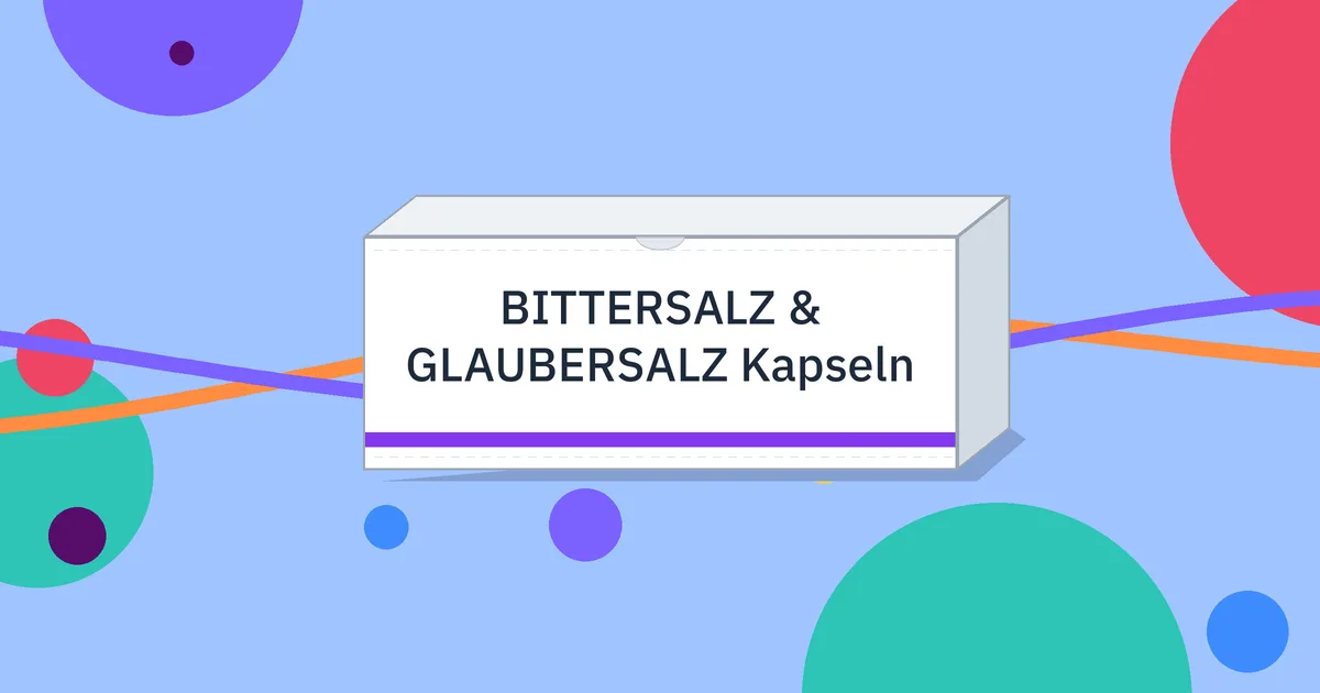 Symbolbild: Packung mit der Aufschrift BITTERSALZ & GLAUBERSALZ Kapseln (PZN 13475756) – Verfügbarkeit und Bezug in Apotheken in Frankfurt am Main
