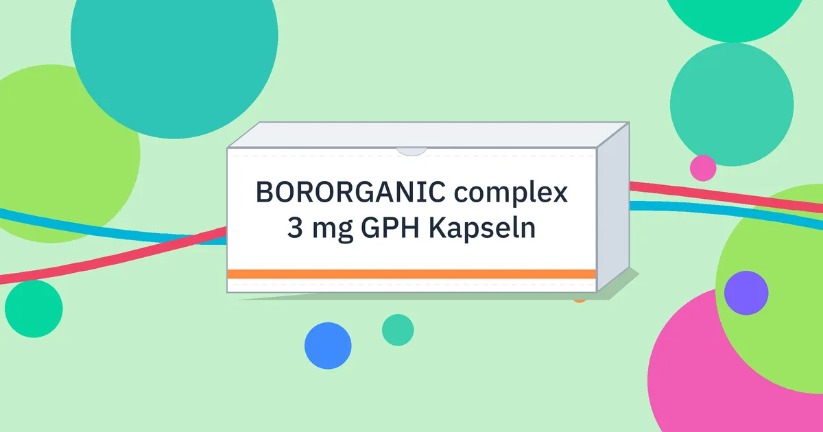 Symbolbild: Packung mit der Aufschrift BORORGANIC complex 3 mg GPH Kapseln (PZN 10522610) – Verfügbarkeit und Bezug in Apotheken in Frankfurt am Main