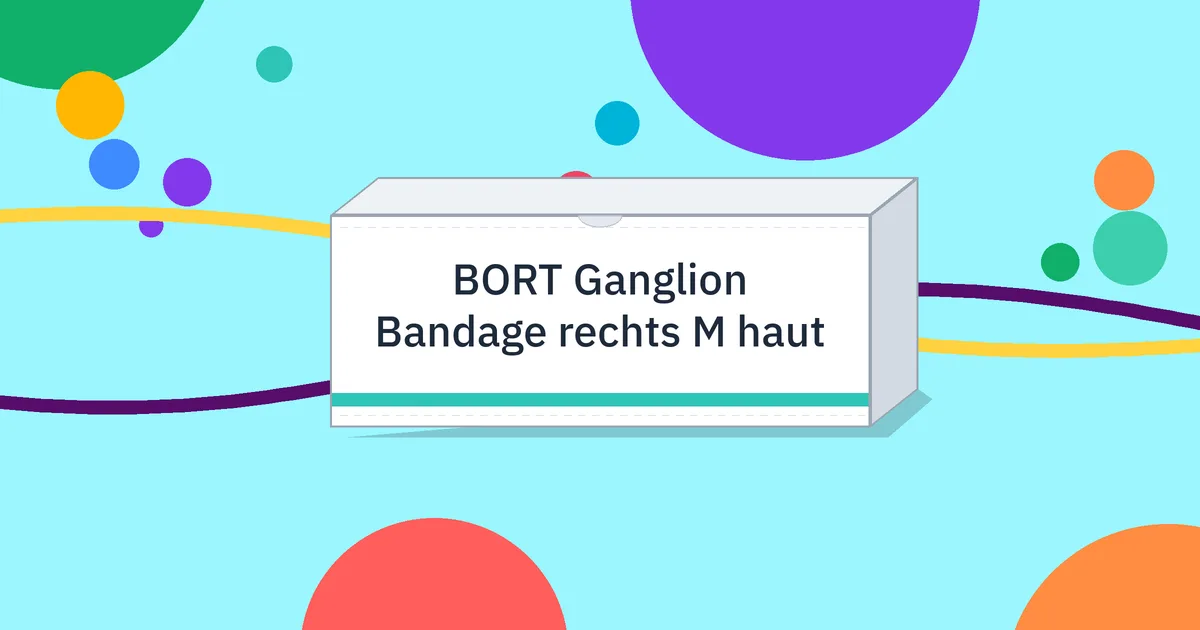 Symbolbild: Packung mit der Aufschrift BORT Ganglion Bandage rechts M haut (PZN 06084825) – Verfügbarkeit und Bezug in Apotheken in Frankfurt am Main