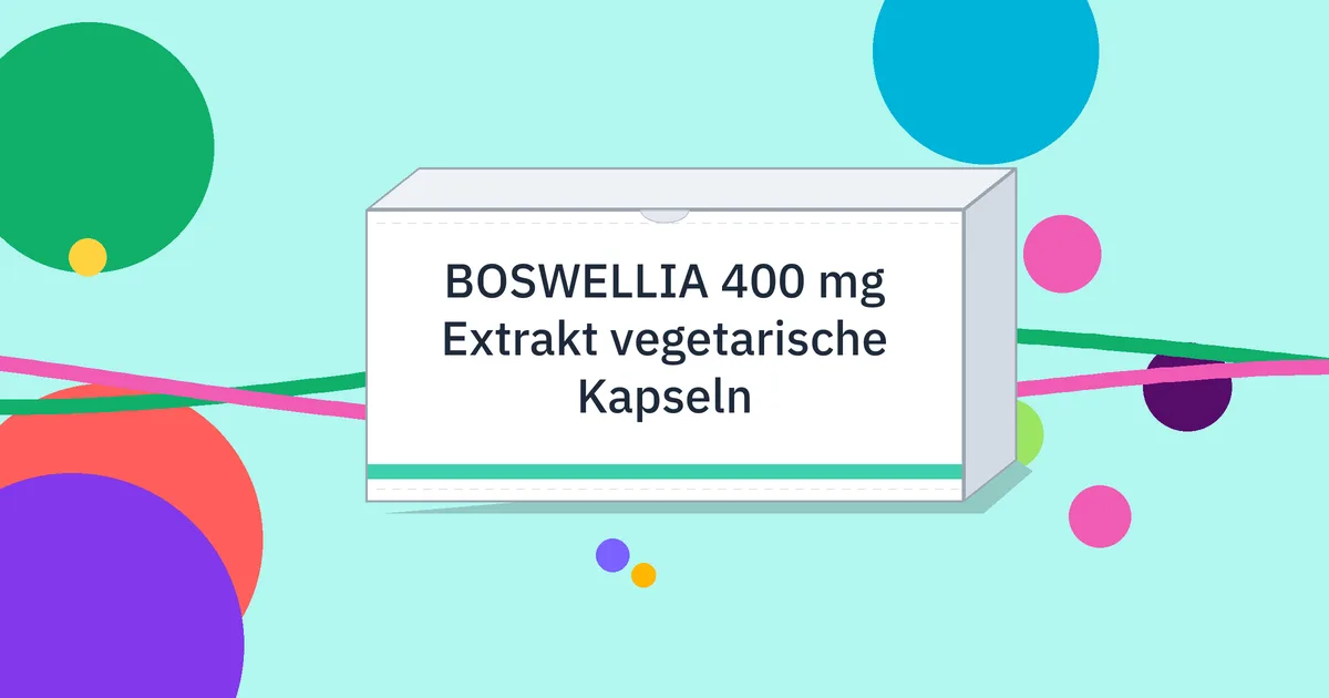 Symbolbild: Packung mit der Aufschrift BOSWELLIA 400 mg Extrakt vegetarische Kapseln (PZN 00134309) – Verfügbarkeit und Bezug in Apotheken in Frankfurt am Main