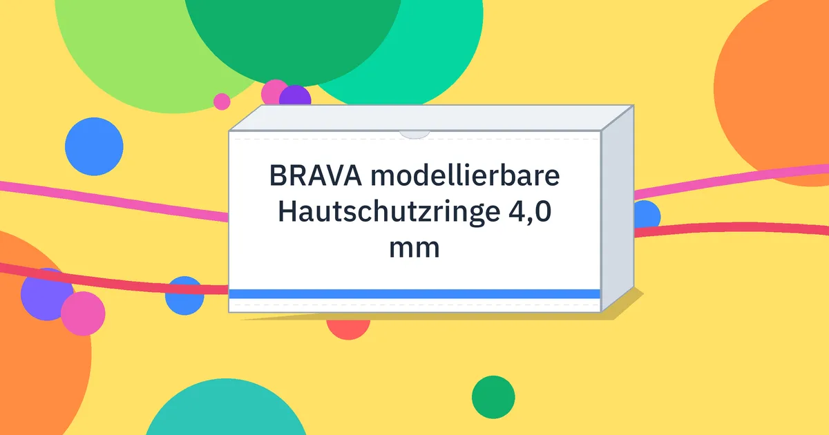 Symbolbild: Packung mit der Aufschrift BRAVA modellierbare Hautschutzringe 4,0 mm (PZN 15567089) – Verfügbarkeit und Bezug in Apotheken in Frankfurt am Main