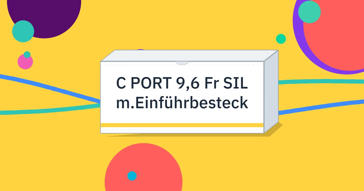 Symbolbild: Packung mit der Aufschrift C PORT 9,6 Fr SIL m.Einführbesteck (PZN 07654408) – Verfügbarkeit und Bezug in Apotheken in Frankfurt am Main