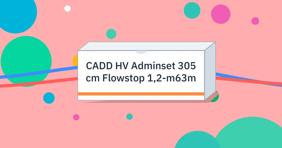 Symbolbild: Packung mit der Aufschrift CADD HV Adminset 305 cm Flowstop 1,2-m63m (PZN 11242261) – Verfügbarkeit und Bezug in Apotheken in Frankfurt am Main