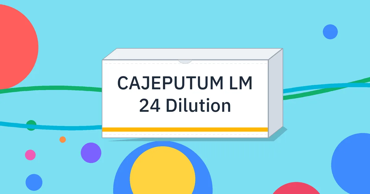 Symbolbild: Packung mit der Aufschrift CAJEPUTUM LM 24 Dilution (PZN 12799706) – Verfügbarkeit und Bezug in Apotheken in Frankfurt am Main
