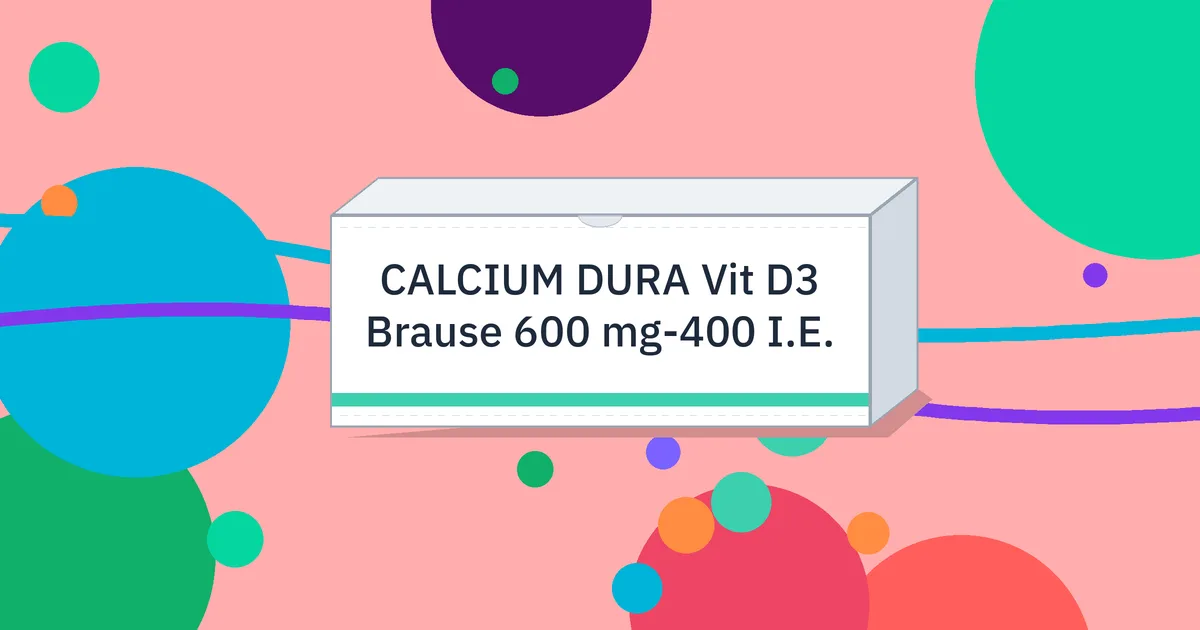 Symbolbild: Packung mit der Aufschrift CALCIUM DURA Vit D3 Brause 600 mg-400 I.E. (PZN 09911631) – Verfügbarkeit und Bezug in Apotheken in Frankfurt am Main