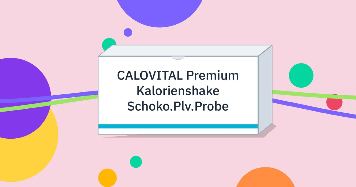Symbolbild: Packung mit der Aufschrift CALOVITAL Premium Kalorienshake Schoko.Plv.Probe (PZN 19823299) – Verfügbarkeit und Bezug in Apotheken in Frankfurt am Main