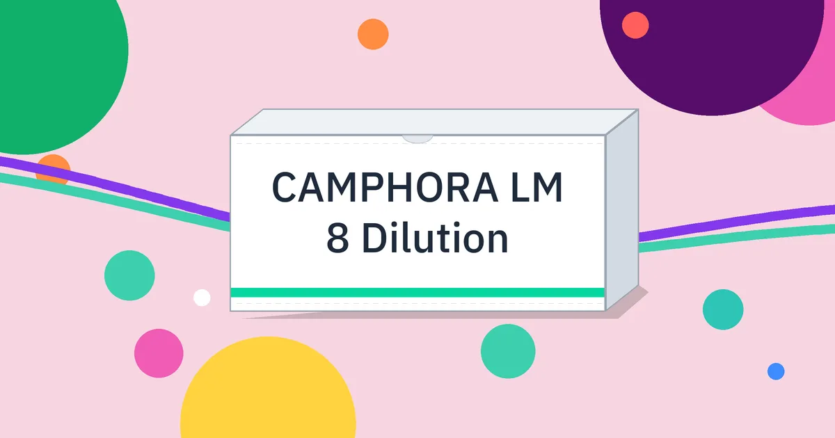 Symbolbild: Packung mit der Aufschrift CAMPHORA LM 8 Dilution (PZN 12807713) – Verfügbarkeit und Bezug in Apotheken in Frankfurt am Main