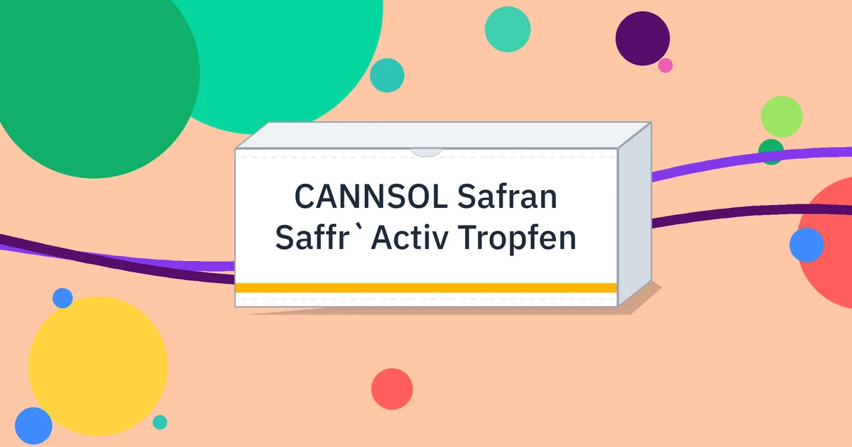 Symbolbild: Packung mit der Aufschrift CANNSOL Safran Saffr`Activ Tropfen (PZN 20293553) – Verfügbarkeit und Bezug in Apotheken in Frankfurt am Main