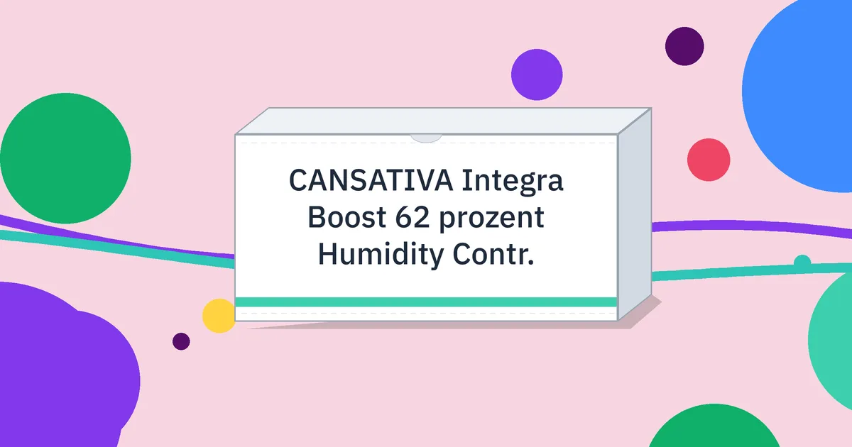 Symbolbild: Packung mit der Aufschrift CANSATIVA Integra Boost 62 prozent Humidity Contr. (PZN 20110943) – Verfügbarkeit und Bezug in Apotheken in Frankfurt am Main