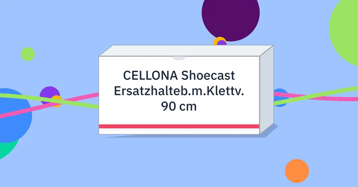 Symbolbild: Packung mit der Aufschrift CELLONA Shoecast Ersatzhalteb.m.Klettv. 90 cm (PZN 04781454) – Verfügbarkeit und Bezug in Apotheken in Frankfurt am Main