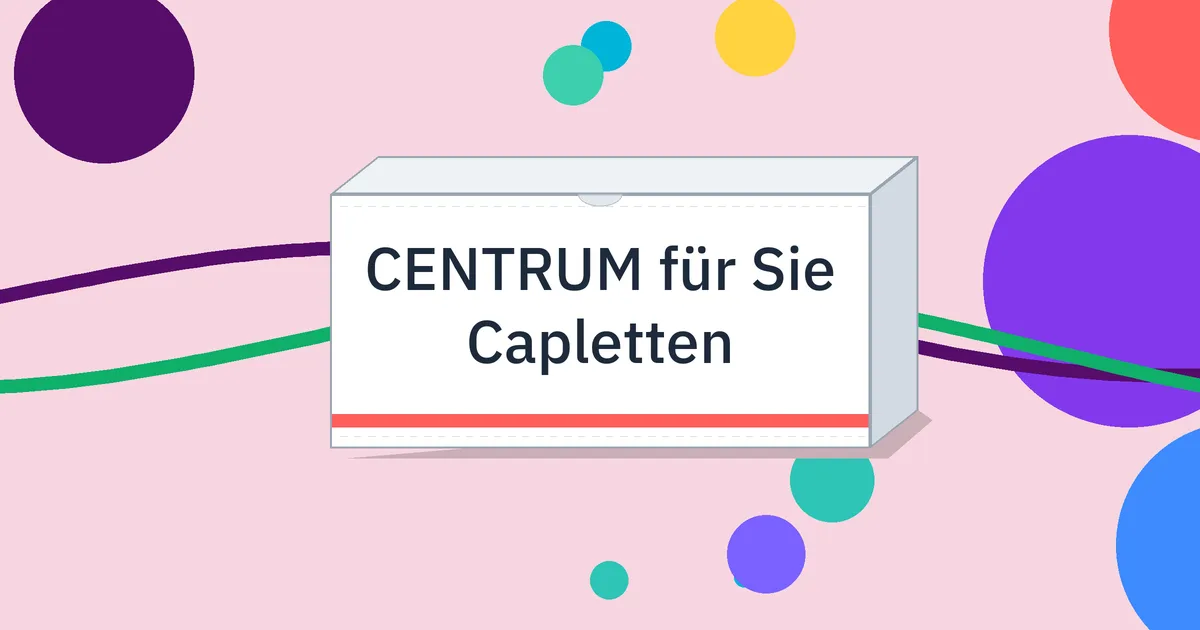 Symbolbild: Packung mit der Aufschrift CENTRUM für Sie Capletten (PZN 09924674) – Verfügbarkeit und Bezug in Apotheken in Frankfurt am Main