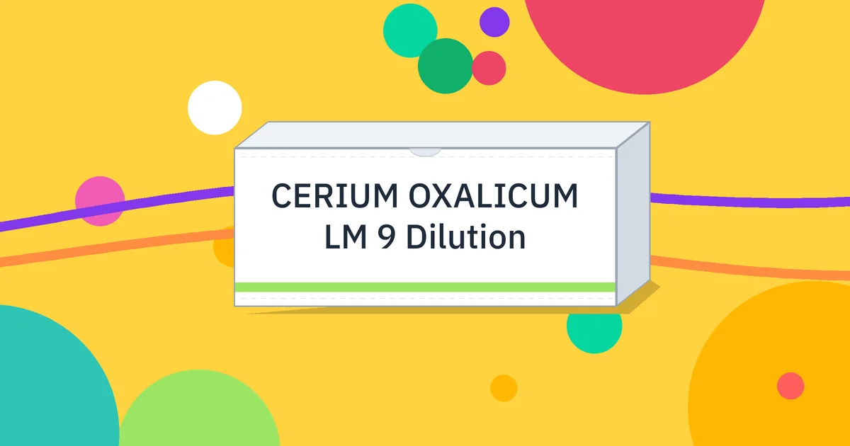 Symbolbild: Packung mit der Aufschrift CERIUM OXALICUM LM 9 Dilution (PZN 13438011) – Verfügbarkeit und Bezug in Apotheken in Frankfurt am Main