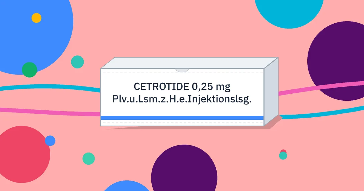 Symbolbild: Packung mit der Aufschrift CETROTIDE 0,25 mg Plv.u.Lsm.z.H.e.Injektionslsg. (PZN 11367206) – Verfügbarkeit und Bezug in Apotheken in Frankfurt am Main