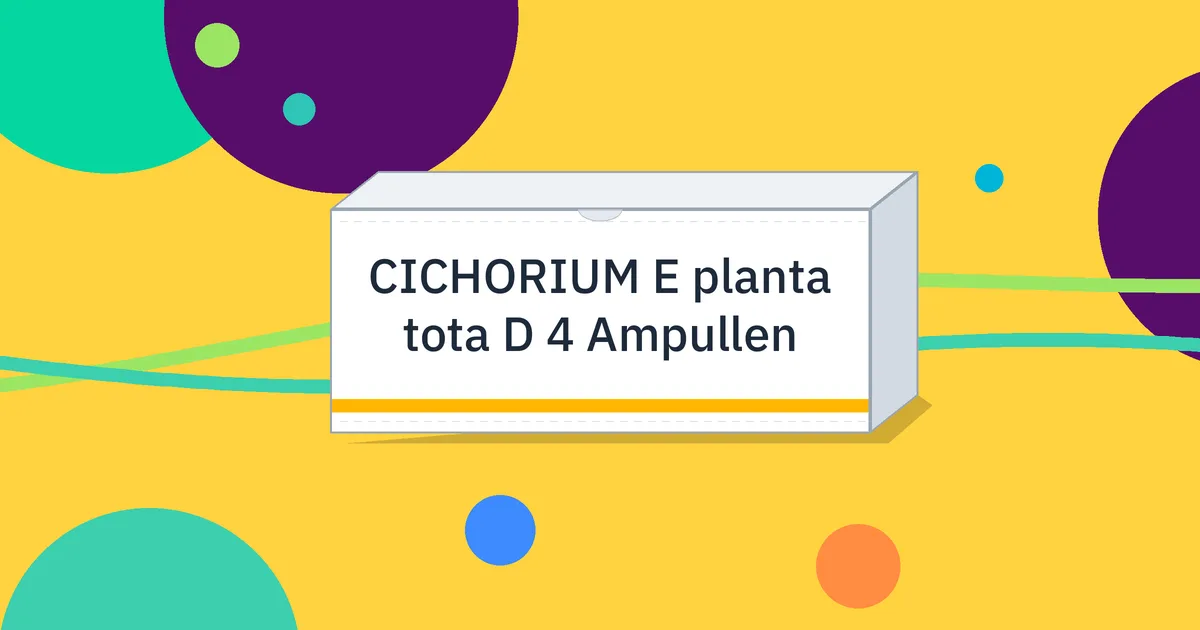 Symbolbild: Packung mit der Aufschrift CICHORIUM E planta tota D 4 Ampullen (PZN 02912165) – Verfügbarkeit und Bezug in Apotheken in Frankfurt am Main