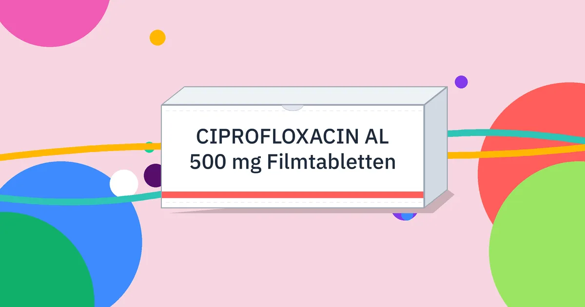 Symbolbild: Packung mit der Aufschrift CIPROFLOXACIN AL 500 mg Filmtabletten (PZN 01626664) – Verfügbarkeit und Bezug in Apotheken in Frankfurt am Main