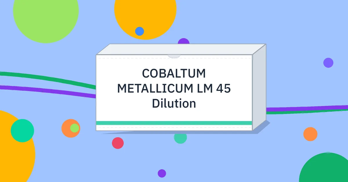 Symbolbild: Packung mit der Aufschrift COBALTUM METALLICUM LM 45 Dilution (PZN 12823362) – Verfügbarkeit und Bezug in Apotheken in Frankfurt am Main