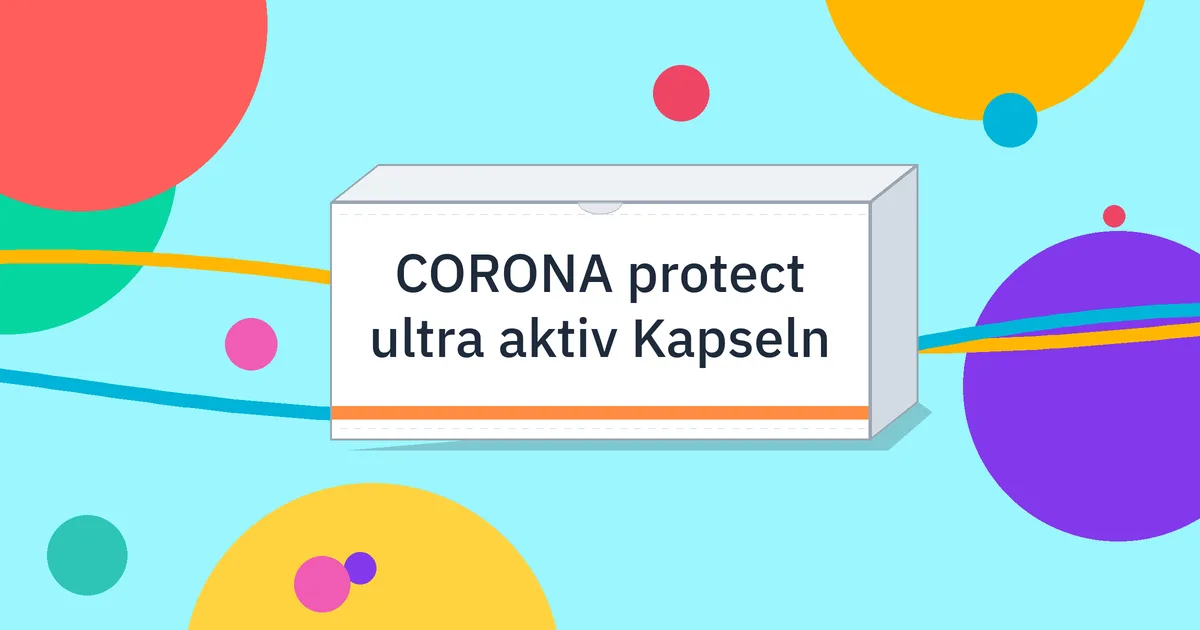Symbolbild: Packung mit der Aufschrift CORONA protect ultra aktiv Kapseln (PZN 16604102) – Verfügbarkeit und Bezug in Apotheken in Frankfurt am Main