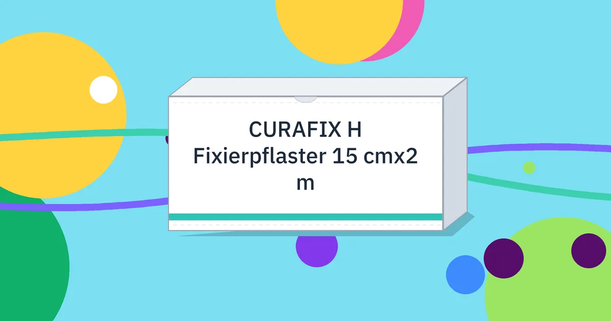 Symbolbild: Packung mit der Aufschrift CURAFIX H Fixierpflaster 15 cmx2 m (PZN 11382252) – Verfügbarkeit und Bezug in Apotheken in Frankfurt am Main