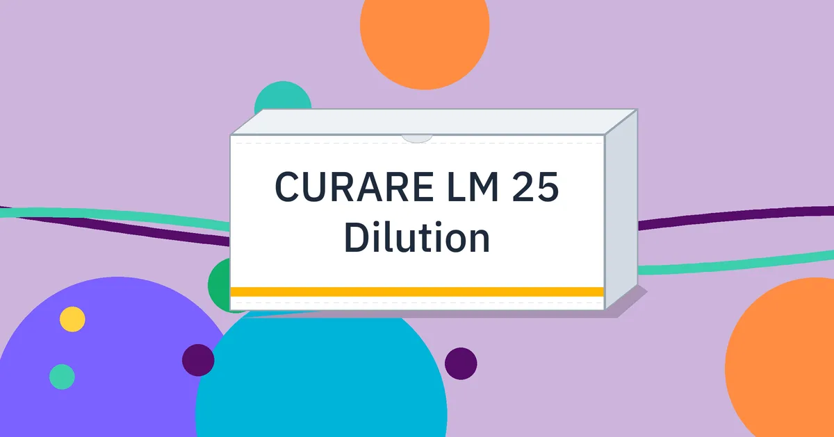 Symbolbild: Packung mit der Aufschrift CURARE LM 25 Dilution (PZN 12839653) – Verfügbarkeit und Bezug in Apotheken in Frankfurt am Main