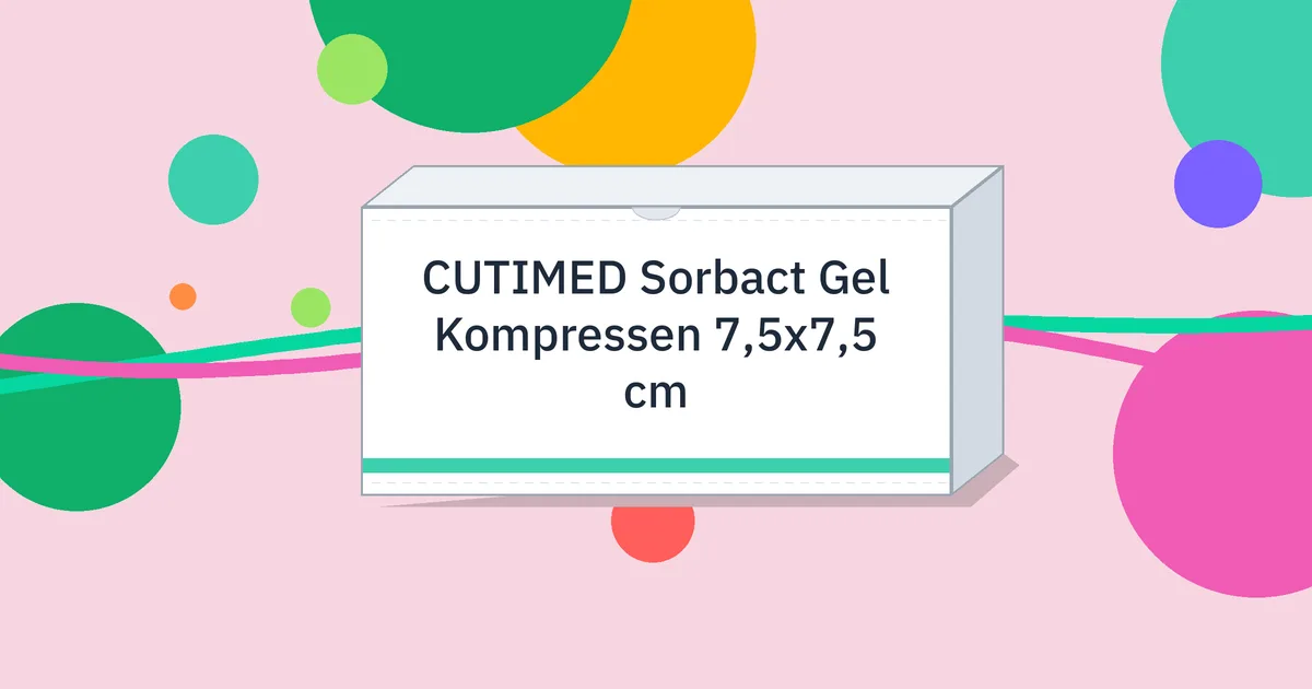 Symbolbild: Packung mit der Aufschrift CUTIMED Sorbact Gel Kompressen 7,5x7,5 cm (PZN 13881019) – Verfügbarkeit und Bezug in Apotheken in Frankfurt am Main