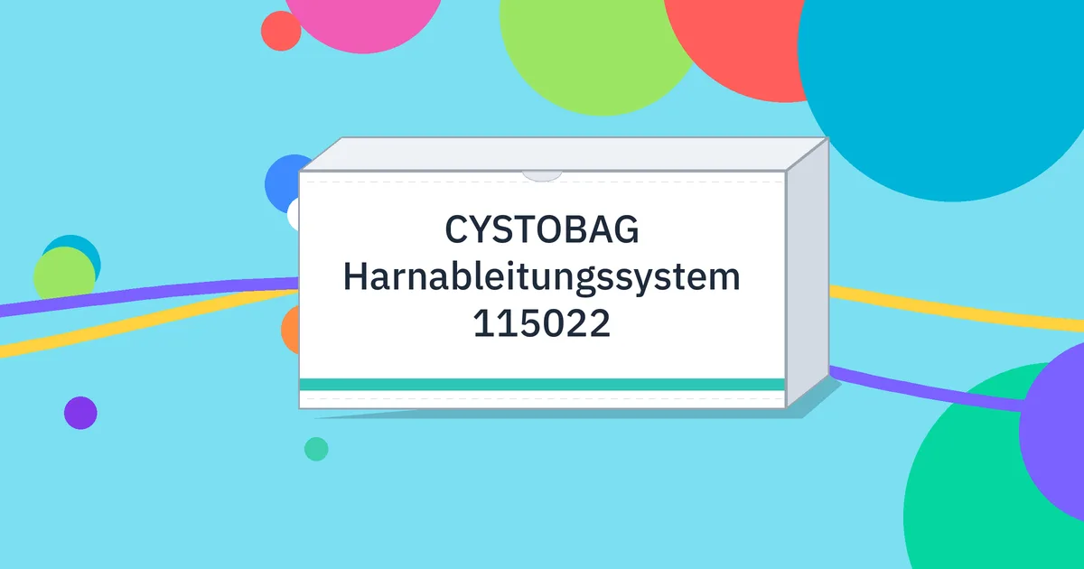 Symbolbild: Packung mit der Aufschrift CYSTOBAG Harnableitungssystem 115022 (PZN 07008022) – Verfügbarkeit und Bezug in Apotheken in Frankfurt am Main