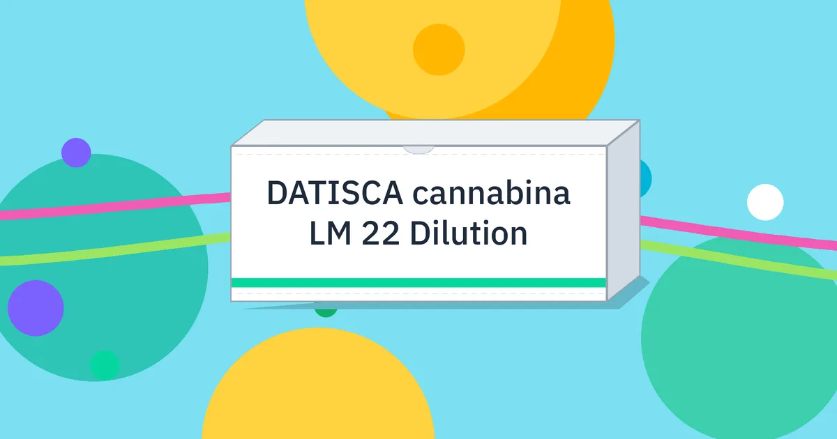 Symbolbild: Packung mit der Aufschrift DATISCA cannabina LM 22 Dilution (PZN 13462021) – Verfügbarkeit und Bezug in Apotheken in Frankfurt am Main