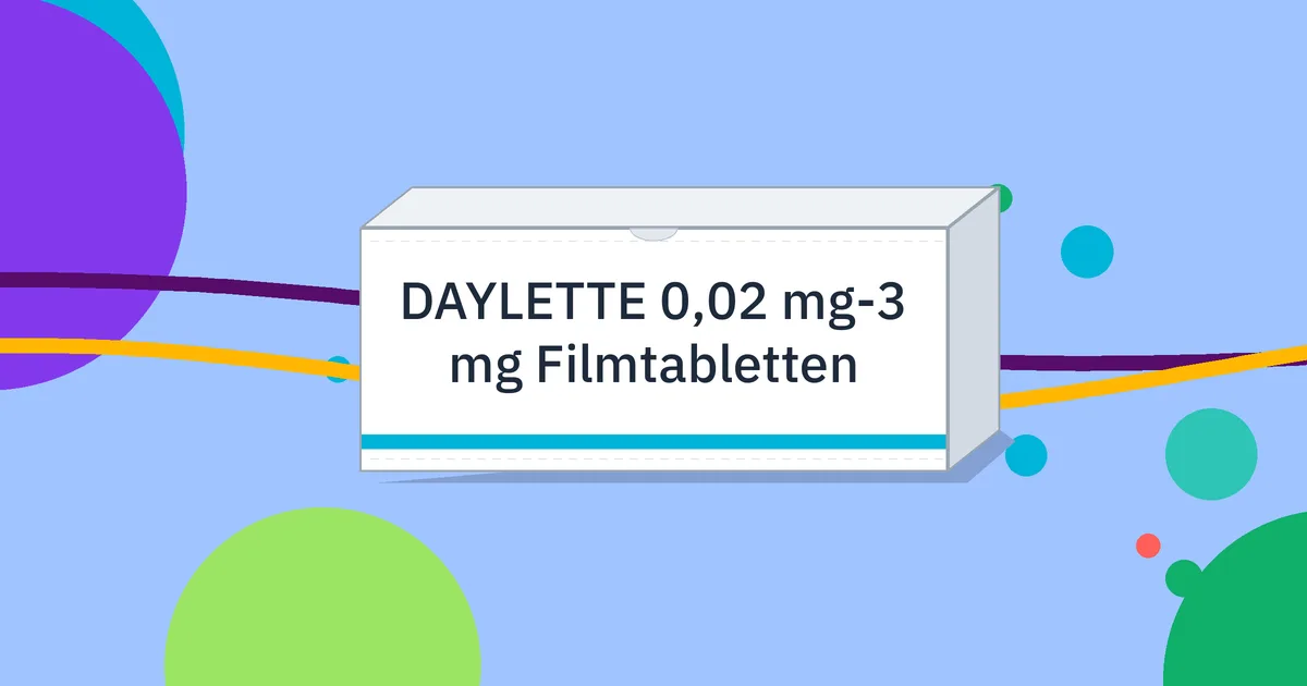 Symbolbild: Packung mit der Aufschrift DAYLETTE 0,02 mg-3 mg Filmtabletten (PZN 10039813) – Verfügbarkeit und Bezug in Apotheken in Frankfurt am Main