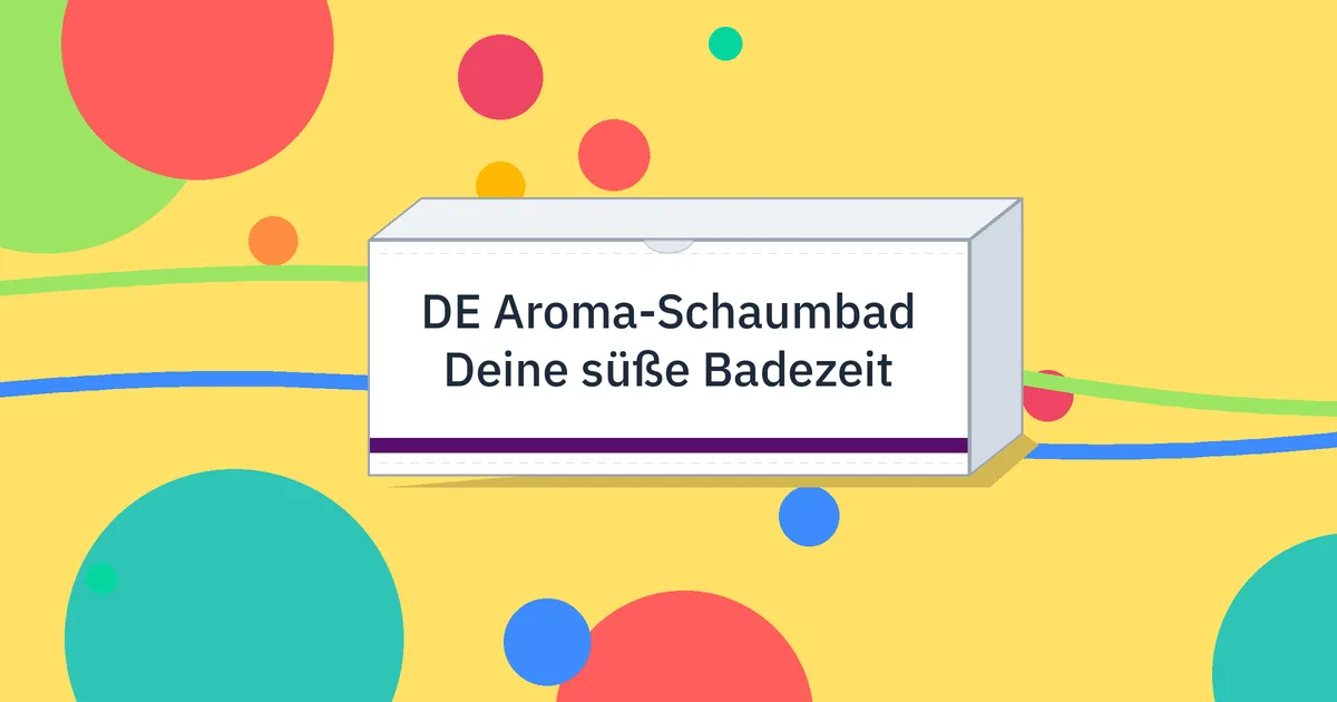 Symbolbild: Packung mit der Aufschrift DE Aroma-Schaumbad Deine süße Badezeit (PZN 18753763) – Verfügbarkeit und Bezug in Apotheken in Frankfurt am Main