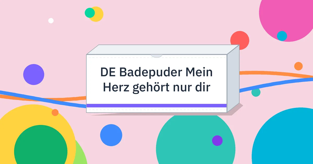 Symbolbild: Packung mit der Aufschrift DE Badepuder Mein Herz gehört nur dir (PZN 19100684) – Verfügbarkeit und Bezug in Apotheken in Frankfurt am Main