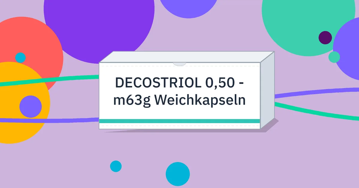 Symbolbild: Packung mit der Aufschrift DECOSTRIOL 0,50 -m63g Weichkapseln (PZN 08890482) – Verfügbarkeit und Bezug in Apotheken in Frankfurt am Main