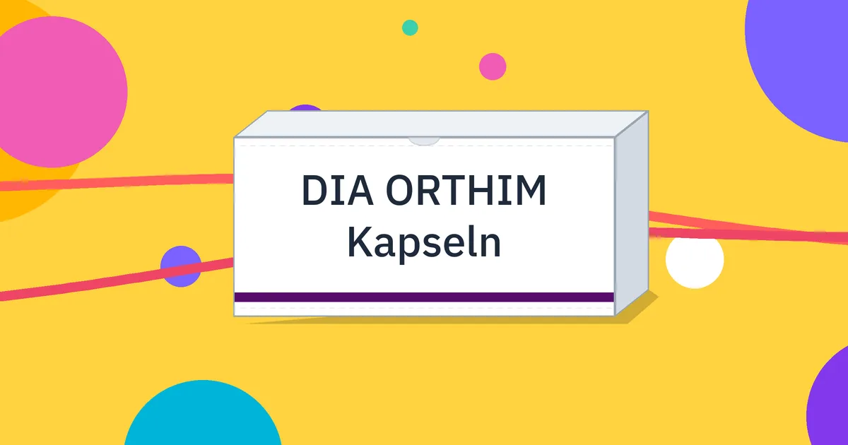 Symbolbild: Packung mit der Aufschrift DIA ORTHIM Kapseln (PZN 11015312) – Verfügbarkeit und Bezug in Apotheken in Frankfurt am Main