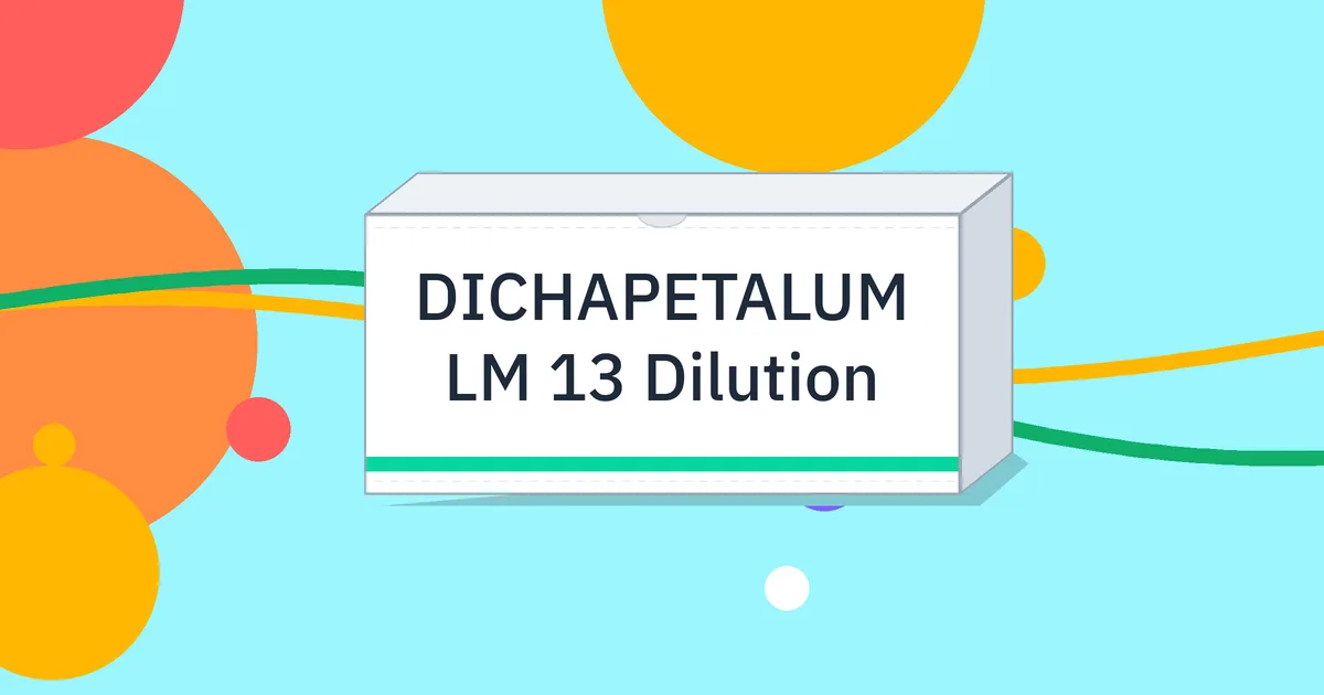 Symbolbild: Packung mit der Aufschrift DICHAPETALUM LM 13 Dilution (PZN 13464244) – Verfügbarkeit und Bezug in Apotheken in Frankfurt am Main