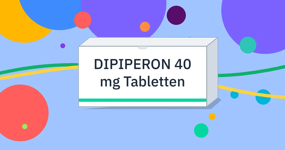Symbolbild: Packung mit der Aufschrift DIPIPERON 40 mg Tabletten (PZN 01843798) – Verfügbarkeit und Bezug in Apotheken in Frankfurt am Main