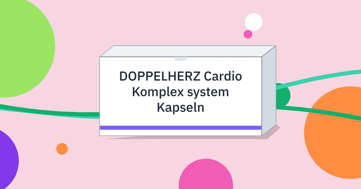 Symbolbild: Packung mit der Aufschrift DOPPELHERZ Cardio Komplex system Kapseln (PZN 19908914) – Verfügbarkeit und Bezug in Apotheken in Frankfurt am Main