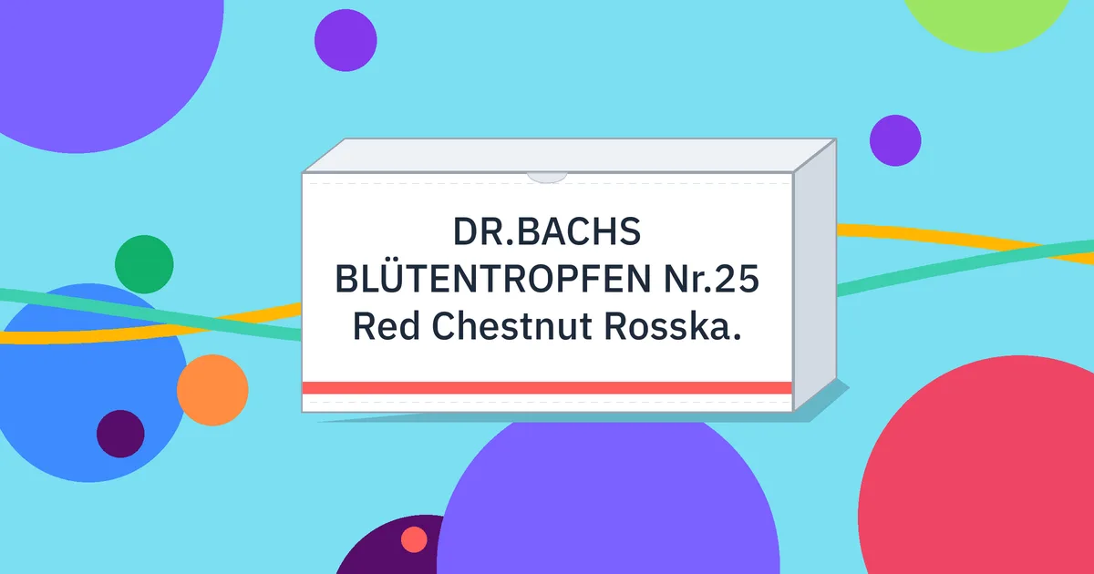 Symbolbild: Packung mit der Aufschrift DR.BACHS BLÜTENTROPFEN Nr.25 Red Chestnut Rosska. (PZN 17193581) – Verfügbarkeit und Bezug in Apotheken in Frankfurt am Main