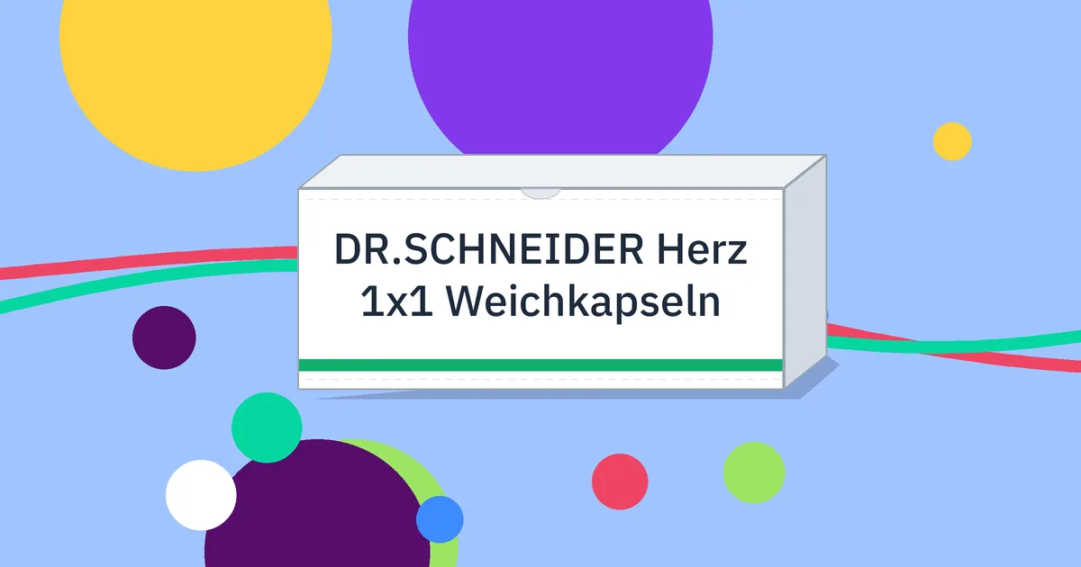 Symbolbild: Packung mit der Aufschrift DR.SCHNEIDER Herz 1x1 Weichkapseln (PZN 14168714) – Verfügbarkeit und Bezug in Apotheken in Frankfurt am Main