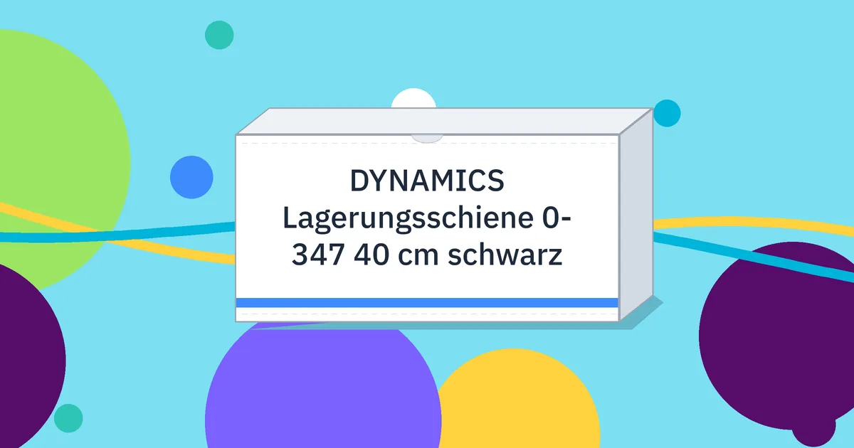 Symbolbild: Packung mit der Aufschrift DYNAMICS Lagerungsschiene 0-347 40 cm schwarz (PZN 10633982) – Verfügbarkeit und Bezug in Apotheken in Frankfurt am Main