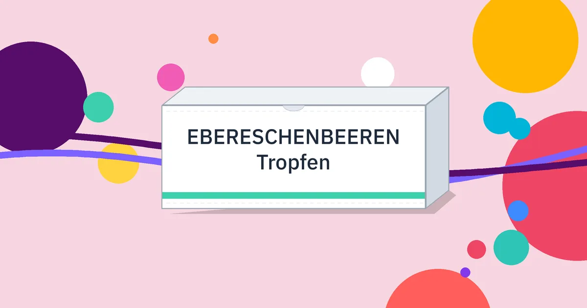 Symbolbild: Packung mit der Aufschrift EBERESCHENBEEREN Tropfen (PZN 11602245) – Verfügbarkeit und Bezug in Apotheken in Frankfurt am Main