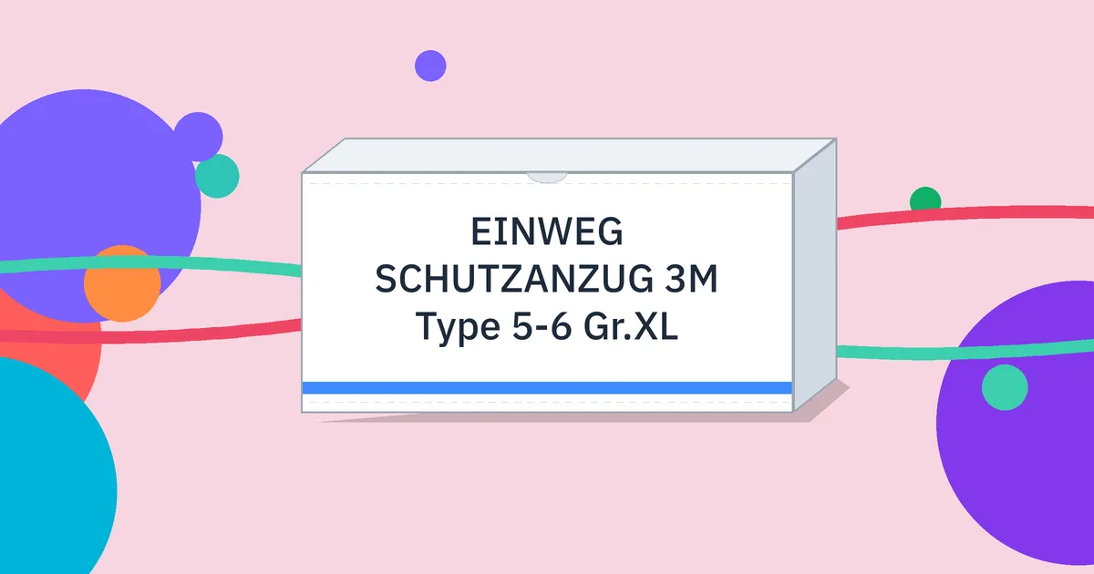 Symbolbild: Packung mit der Aufschrift EINWEG SCHUTZANZUG 3M Type 5-6 Gr.XL (PZN 16702218) – Verfügbarkeit und Bezug in Apotheken in Frankfurt am Main